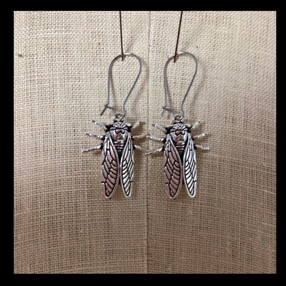 Modcloth | Jewelry | Cicada Bug Insect Earrings Dangle Hook Gothic ...